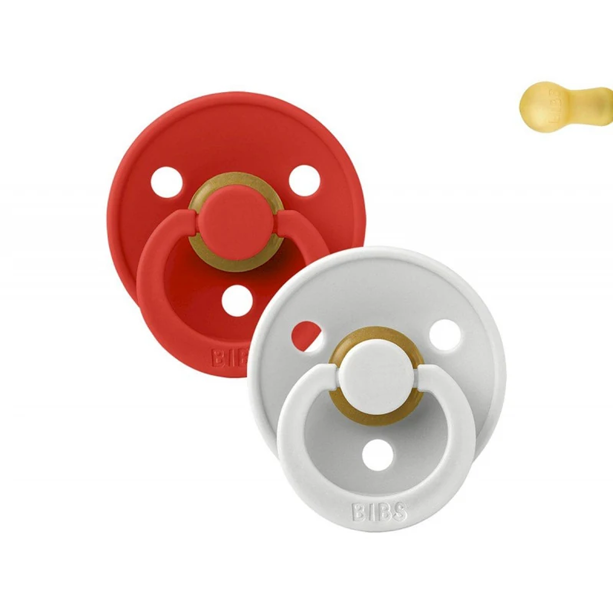 Set chupetes simil Bibs 0-6 meses rojo