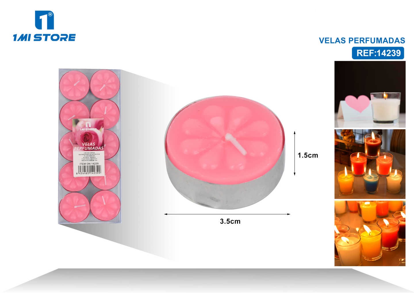 VELAS REDONDAS 10PCS