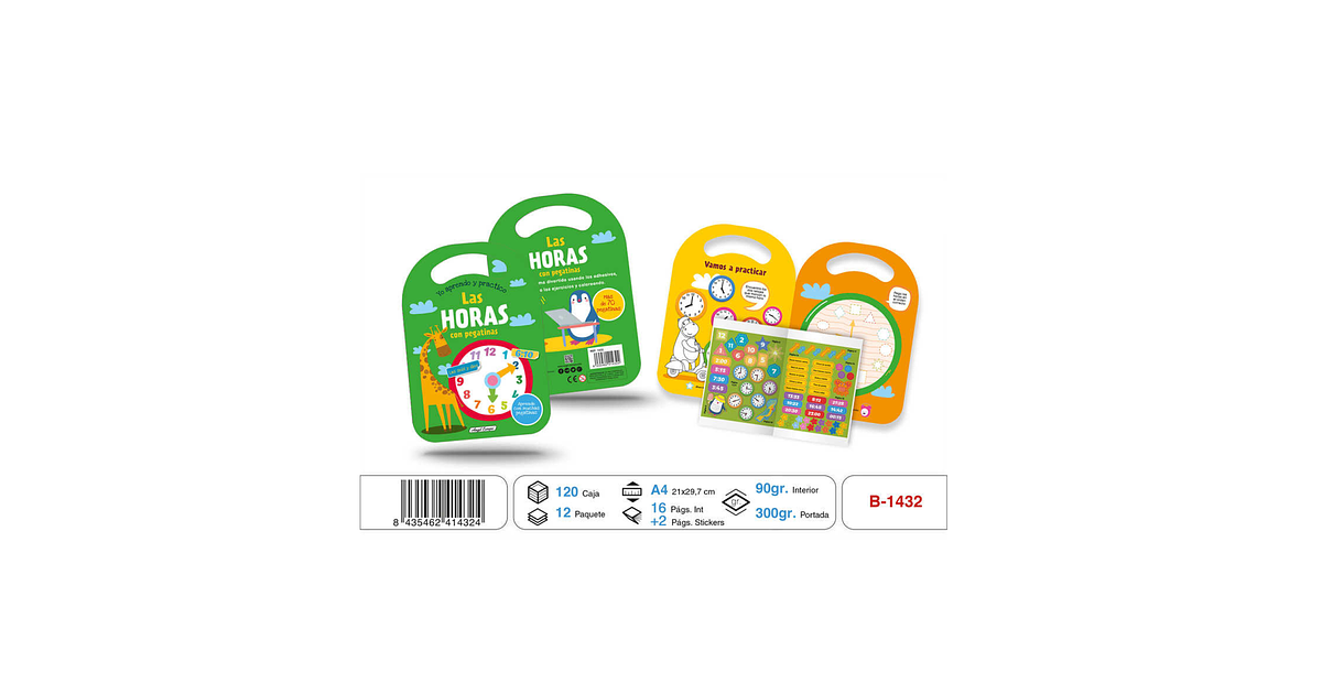 LIBRO INFANTIL APRENDO LAS HORAS CON STICKERS