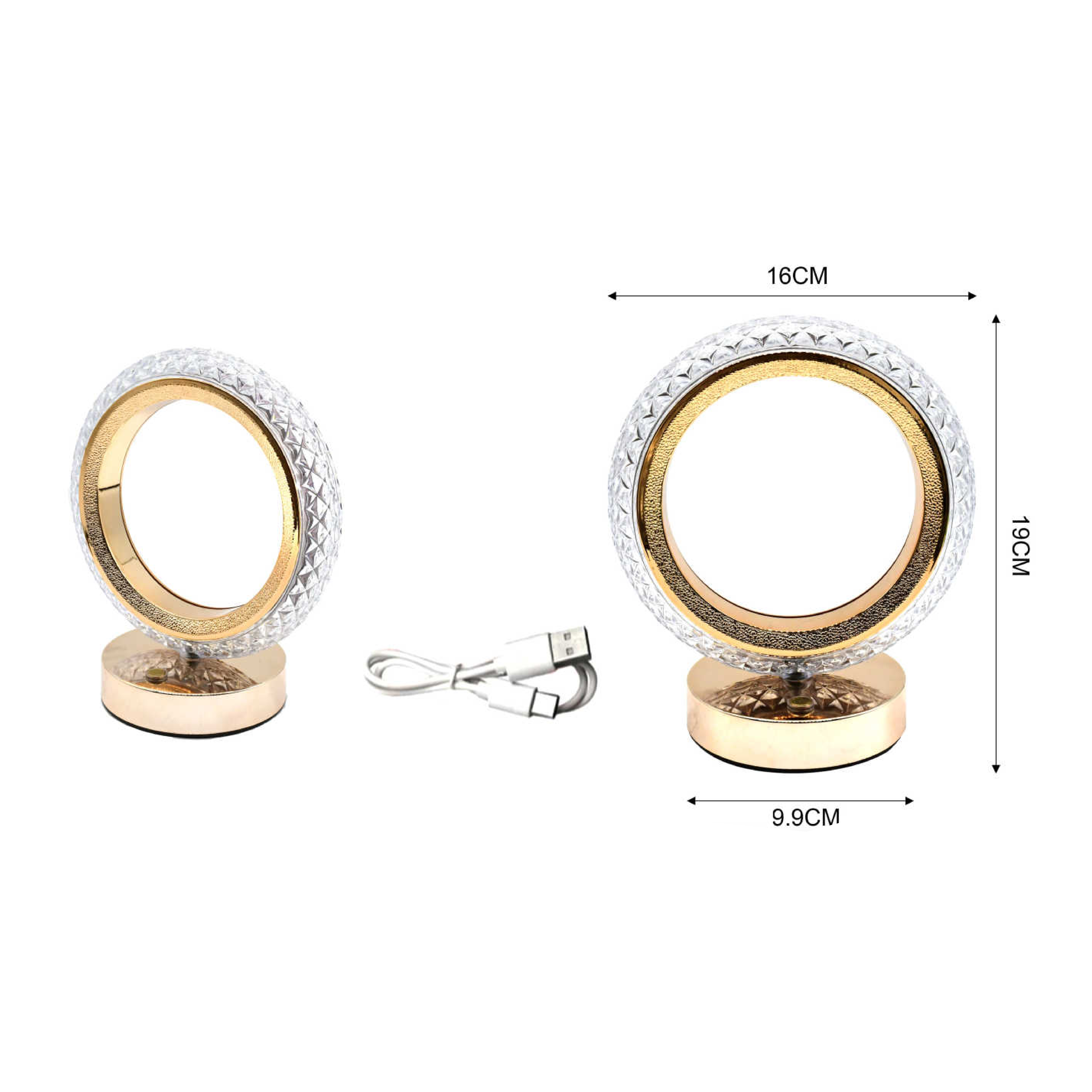 LÁMPARA CIRCULAR RECARGABLE USB 19CM
