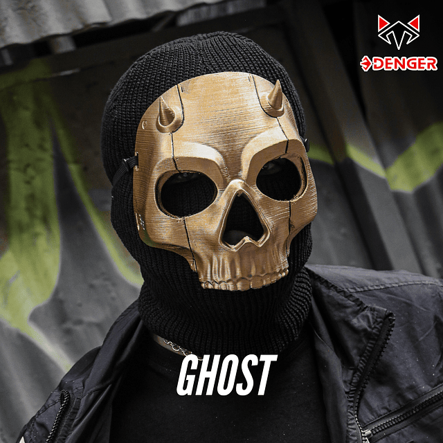 Máscara 3D Ghost Gold Edition - COD MW2