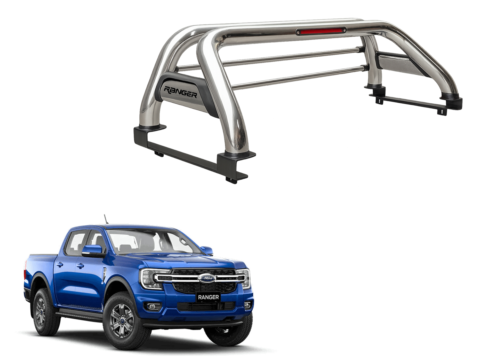 Barra Antivuelco Acero Inoxidable Ford Ranger 2013-2025