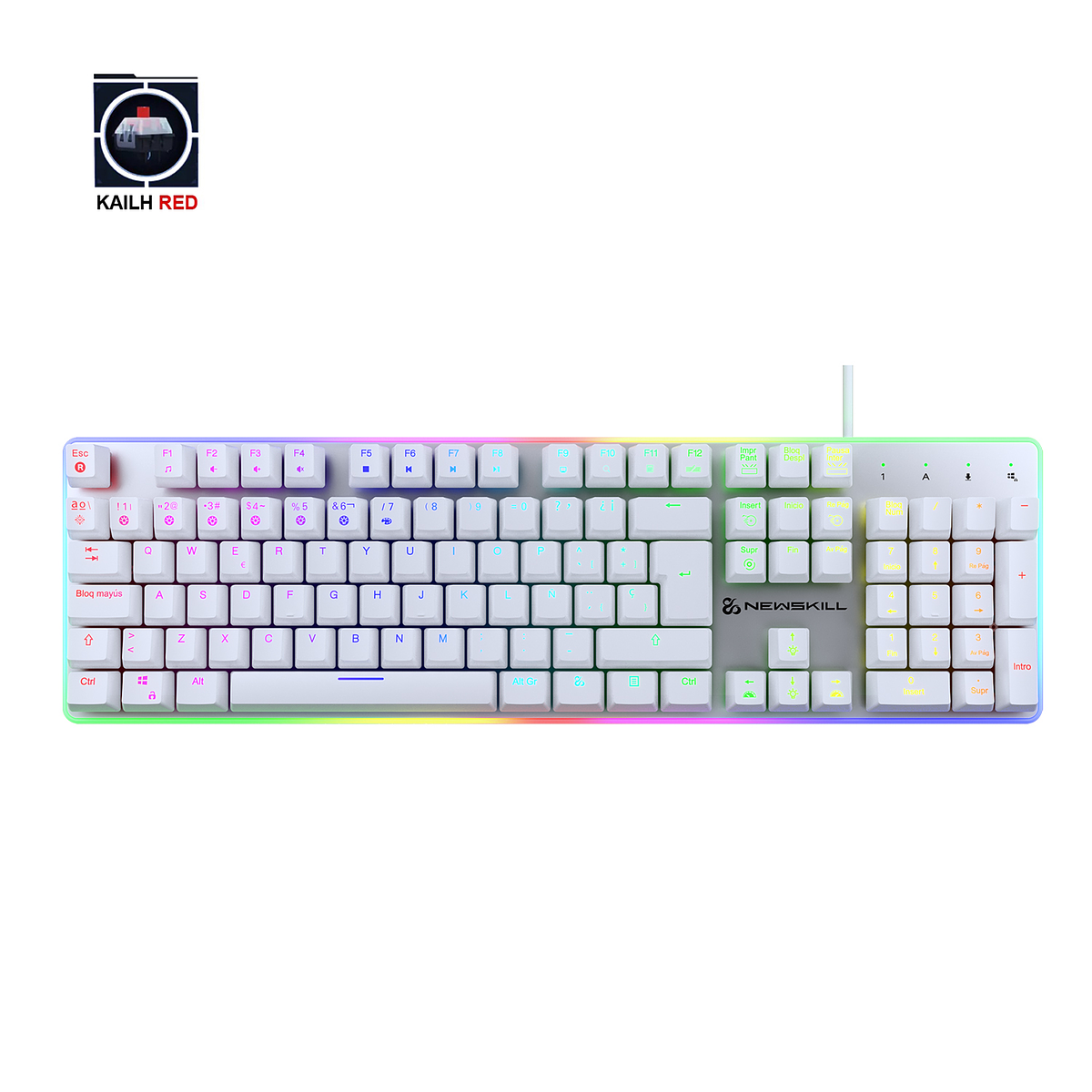 Teclado Gungnyr Gamer TKL Pro Ivory RGB Switch Gateron Red | A2 Brands