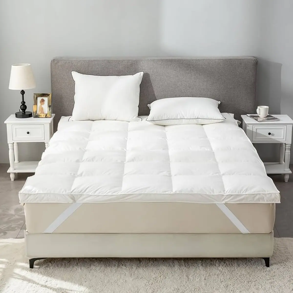 Cubre Colchón King Algodón Egipcio 300 Hilos Liso Blanco | A2 Brands