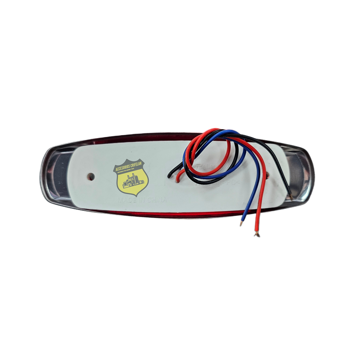 Foco Lateral 12 Led Rojo Borde En Acero Inoxidable 12v/24v,