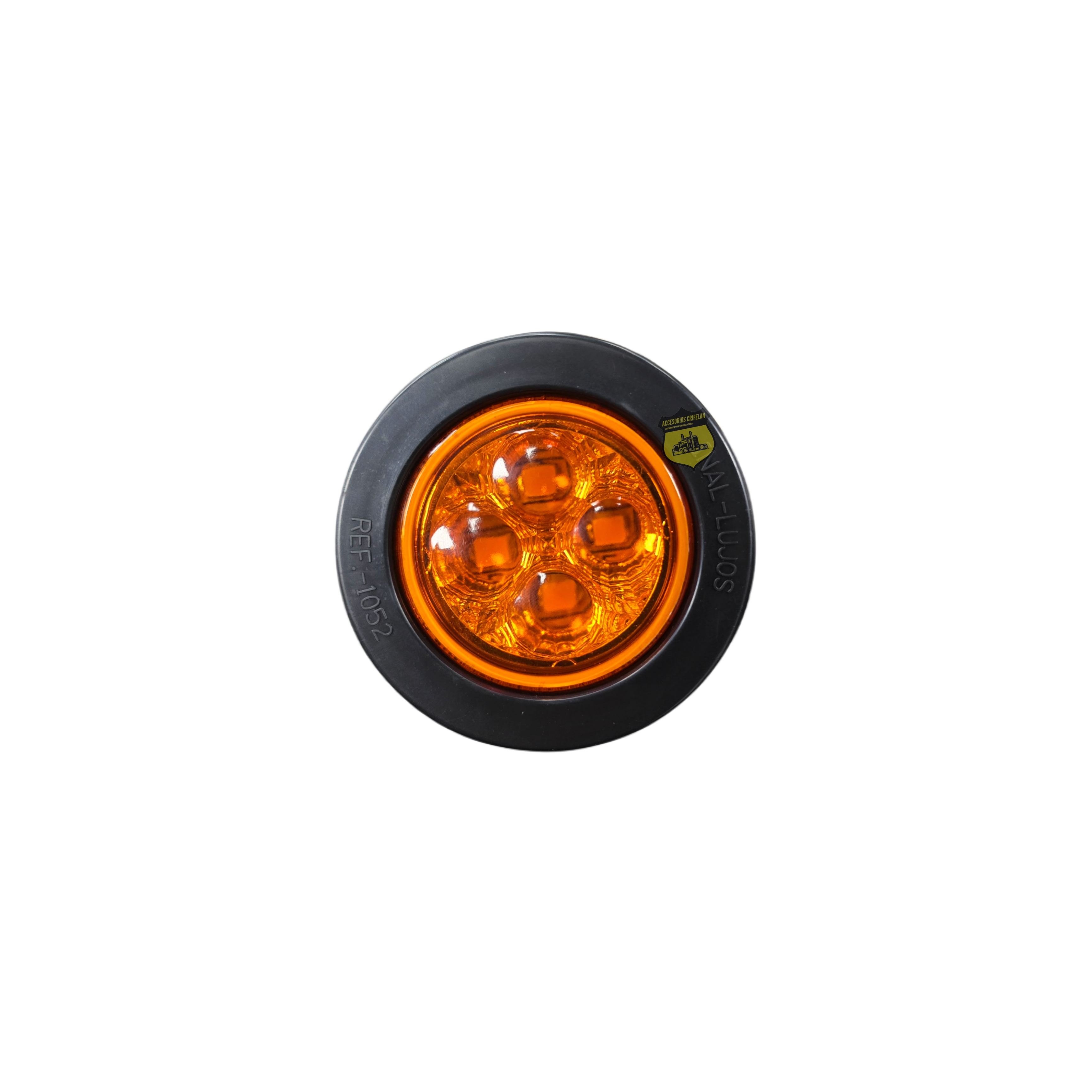 Foco Lateral Led 2 Pulg Ámbar Borde En Goma 12v/24v, COD.102
