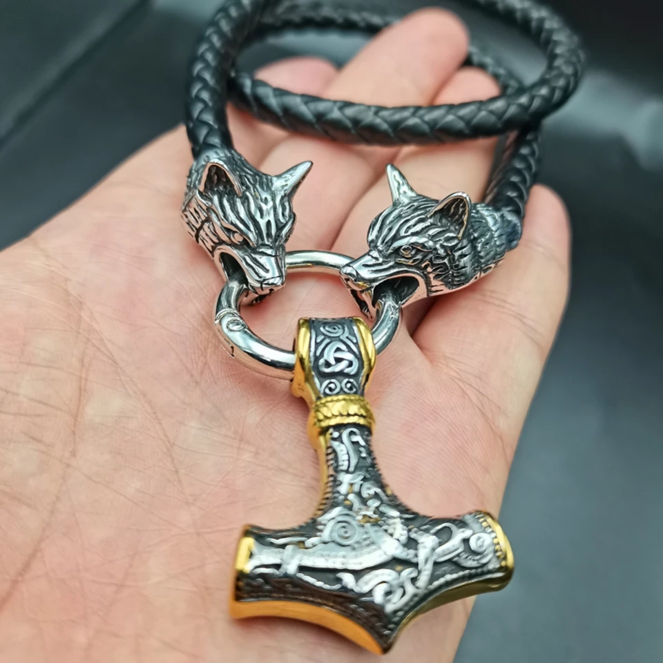Collar cuero lobo 60cm