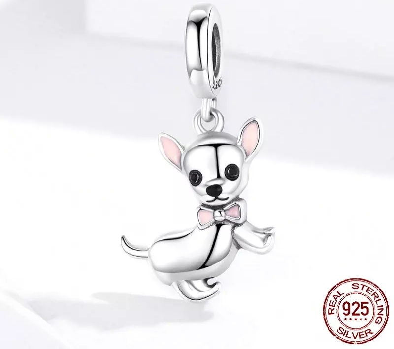 Charm perro Chihuahua plata 925