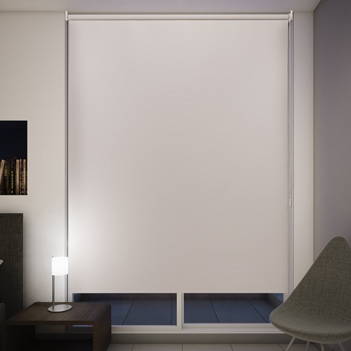 Cortina Enrollable Blackout Blanco Sunflex