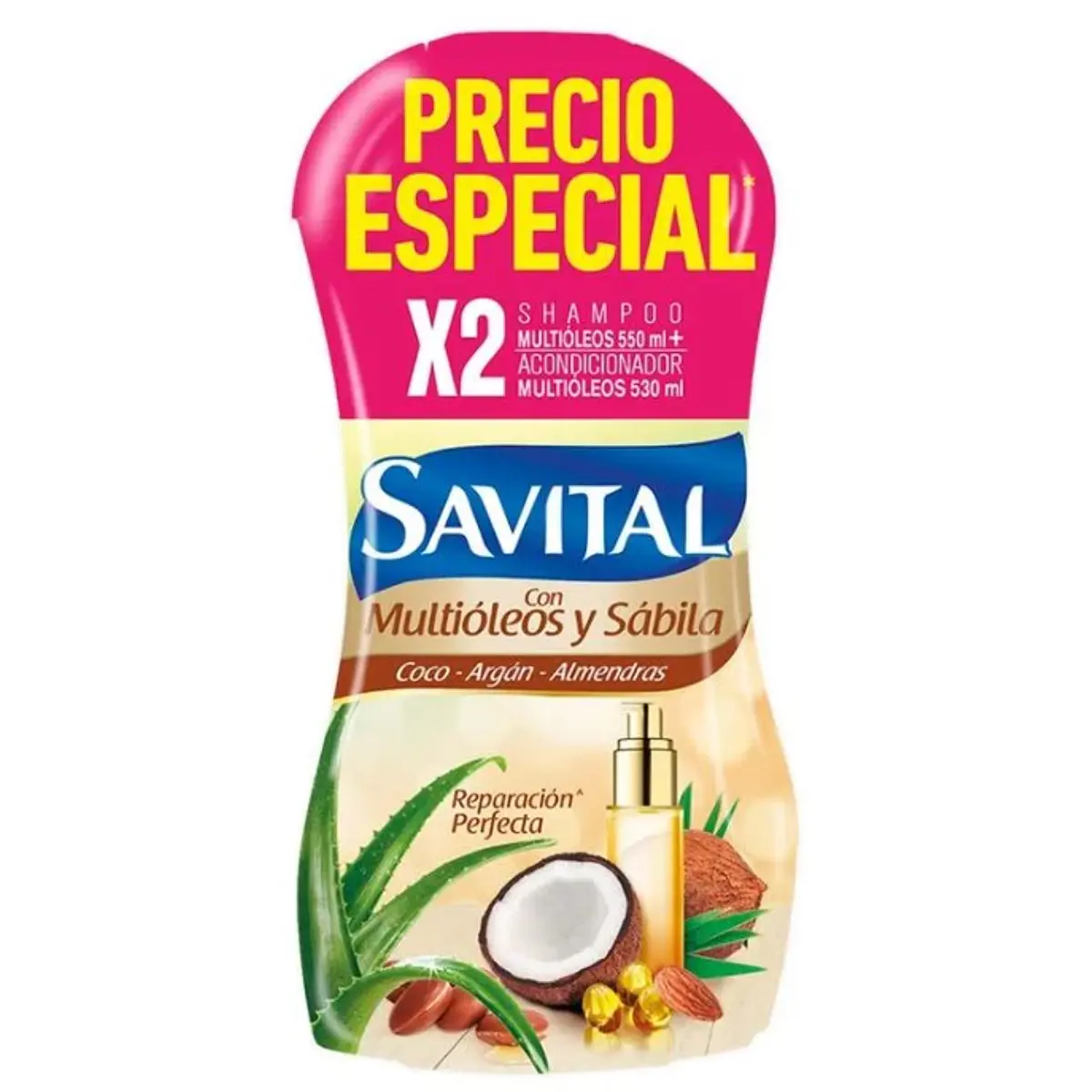 Promo Shampoo Savital Multioleo 550 Ml + Acondicionador 5...