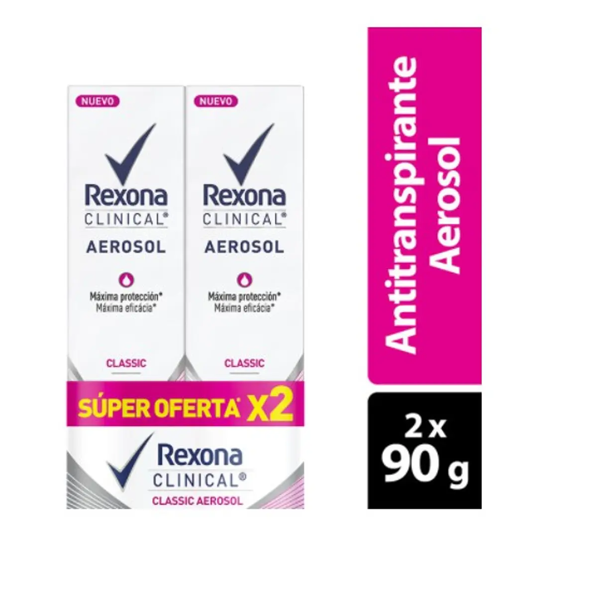 Desodorante Rexona Clinical Classic Women Aerosol x 2Un x...