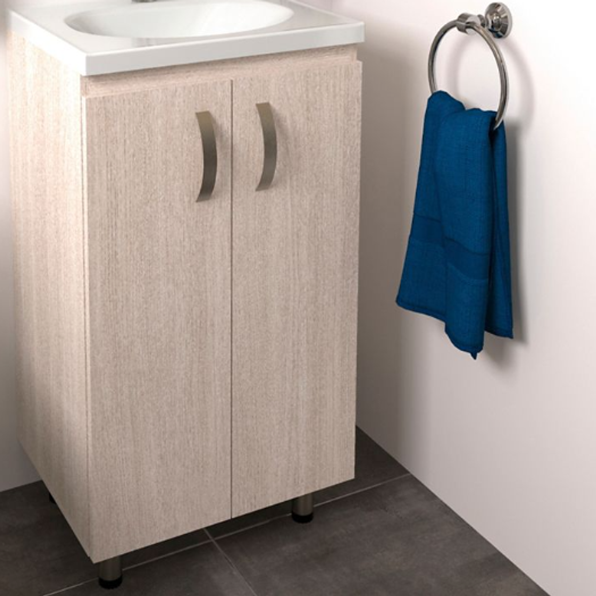 Kit Lavamanos Eco 48 x 38 Blanco Básico Al Piso Mali