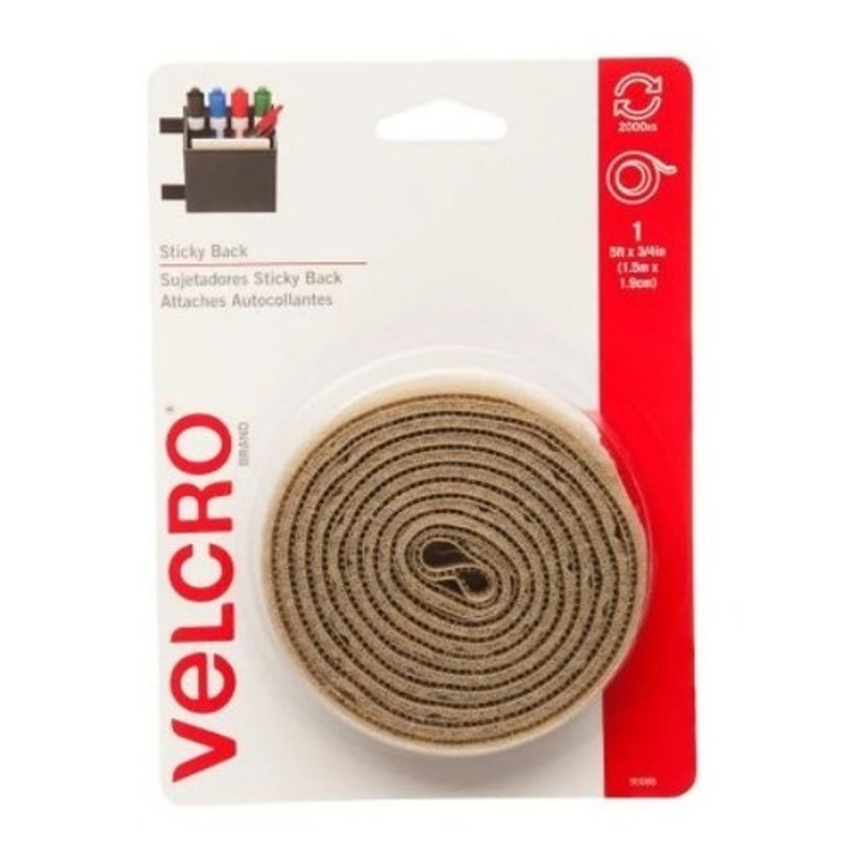 Cinta De Velcro Autoadhesiva Beige