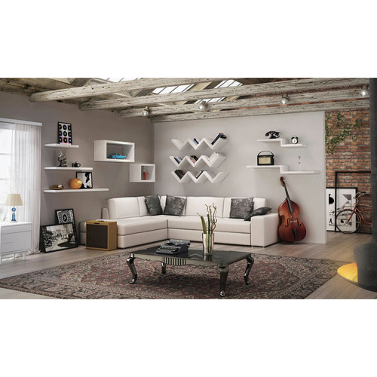 Repisa Zig-zag Tendenza 4 De 4 X 130 X 27 X 25 Cm