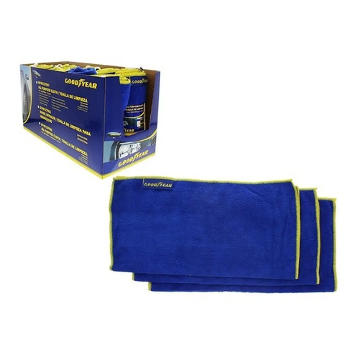 Toalla Azul Bordes Verdes Para Limpieza 40 X 40