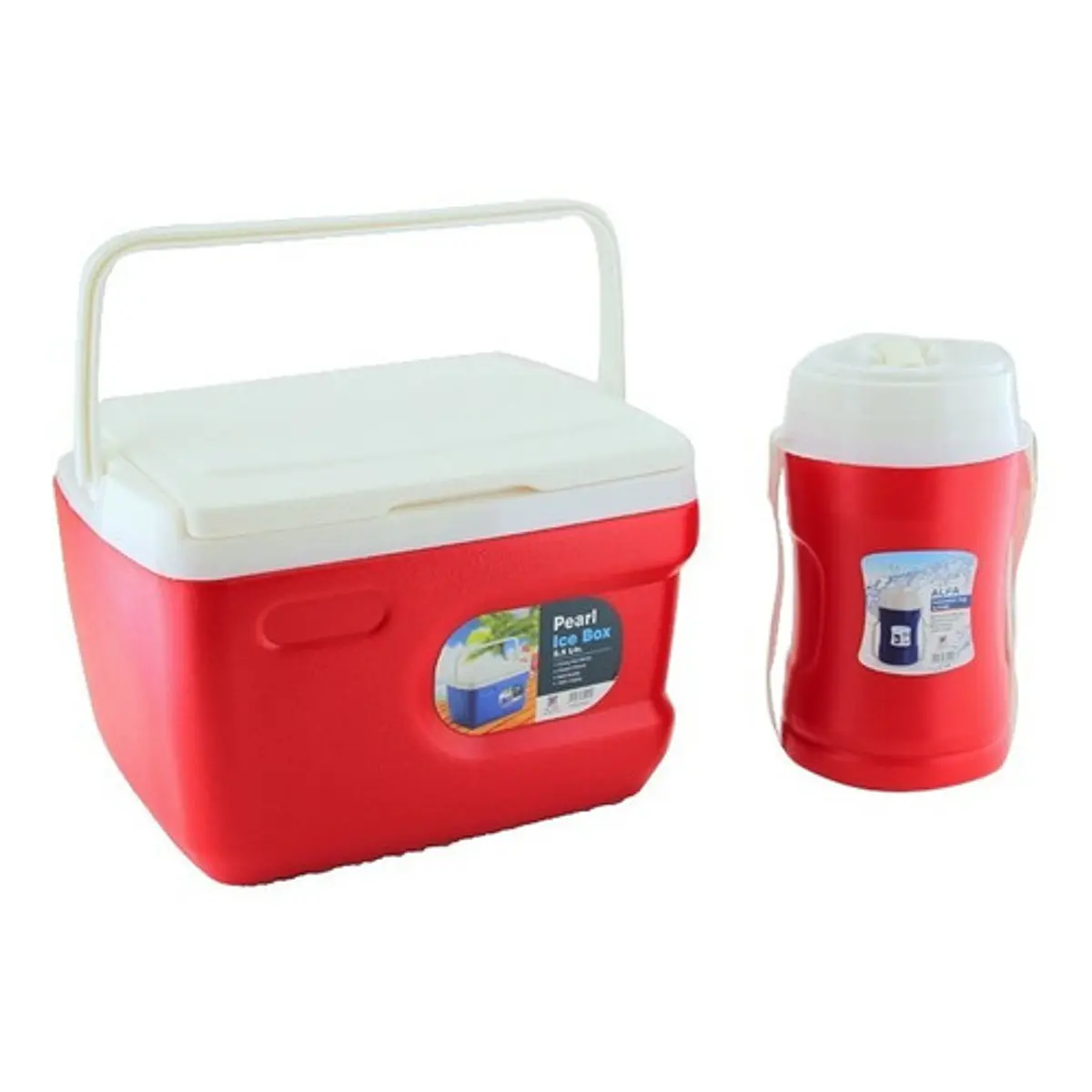 Hielera Roja Box Portátil Pvc De 5.5 Lt Con 2 Piezas