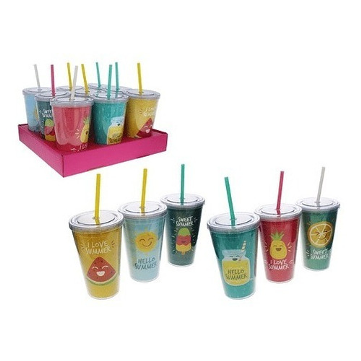 Vaso Con Pitillo De 450 Ml