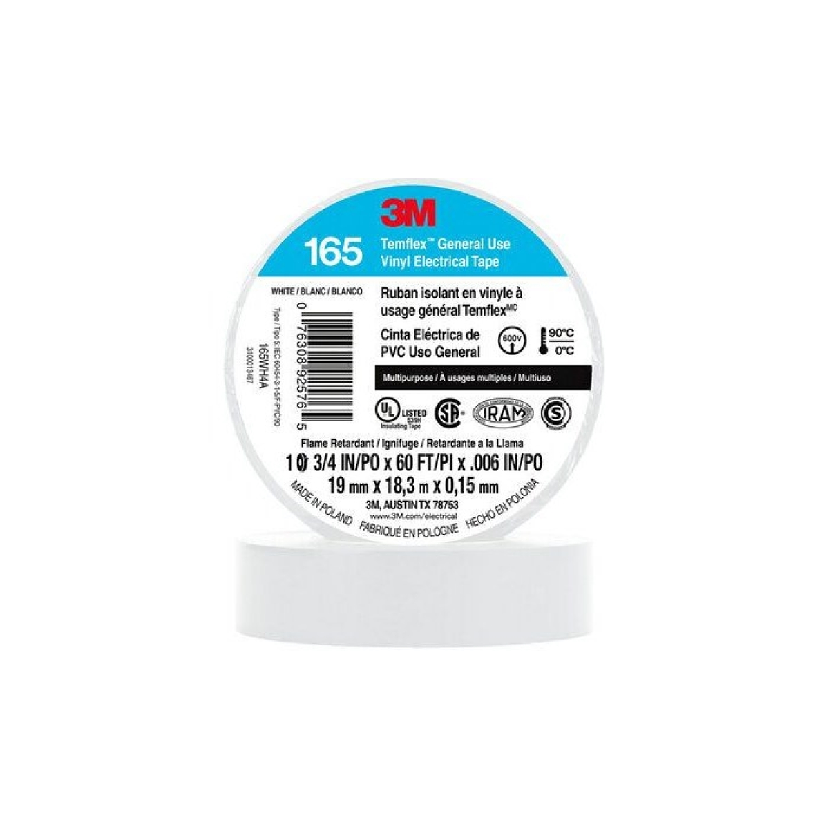 Cinta Aislante Temflex 18Mt Blanca