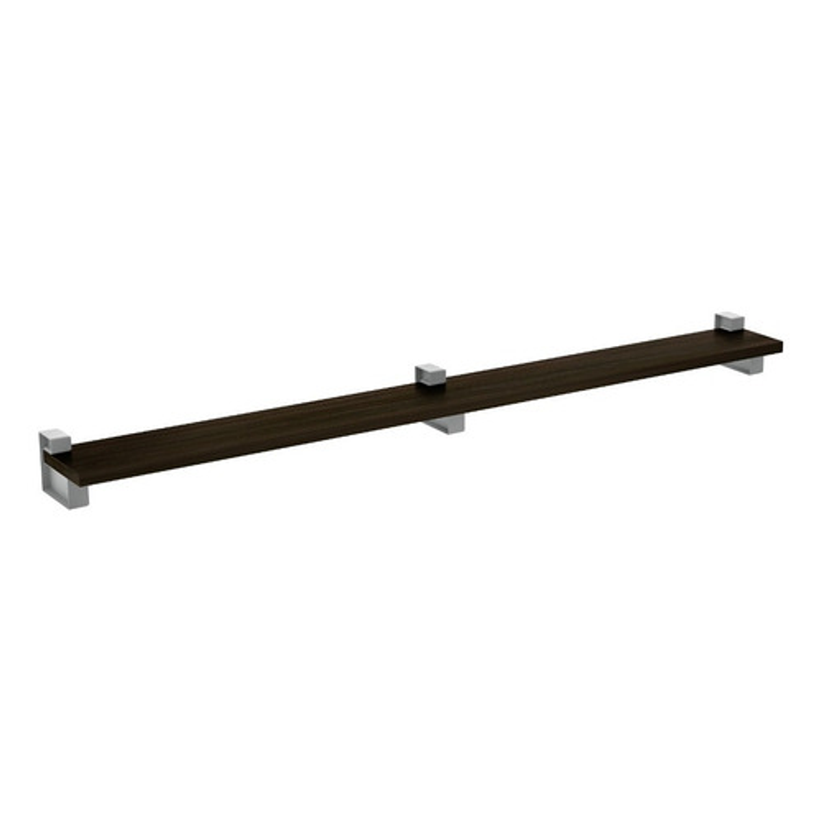 Repisa Recta Lineare 10 X 100 Cm Marrón Con Soporte Gris