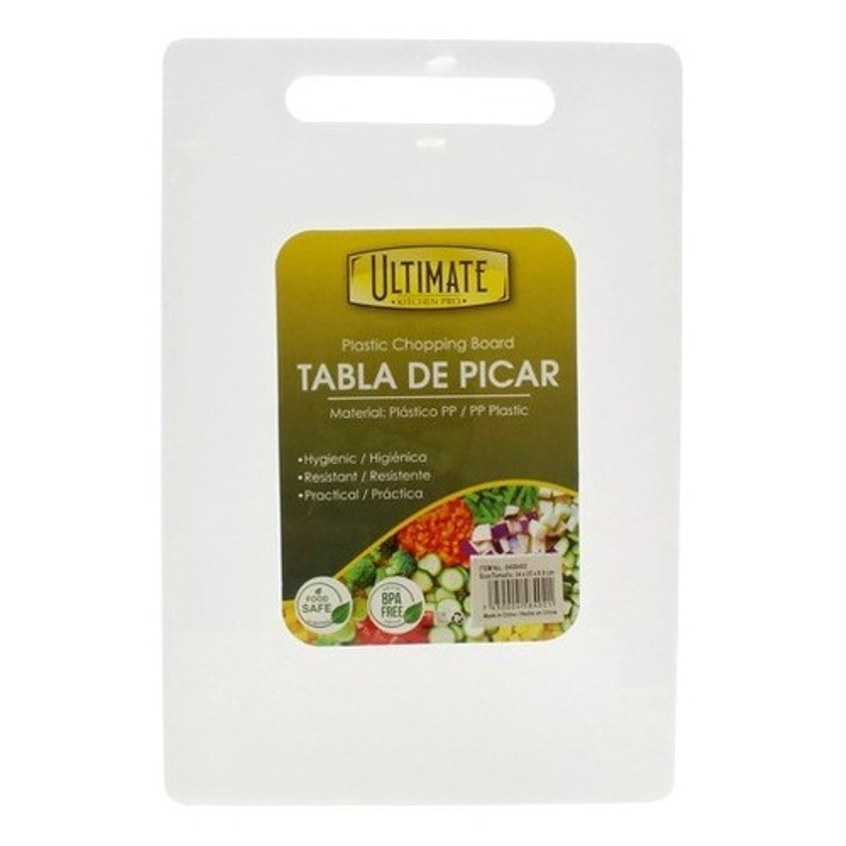 Tabla Plástica Para Picar Alimentos De 34 X 23 X 1.0 Cm