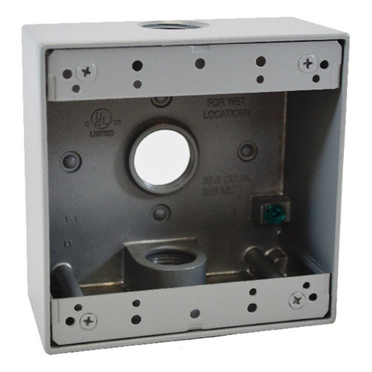 Caja Metálica Emt De 4 X 4 Con 2 Salidas De 1/2