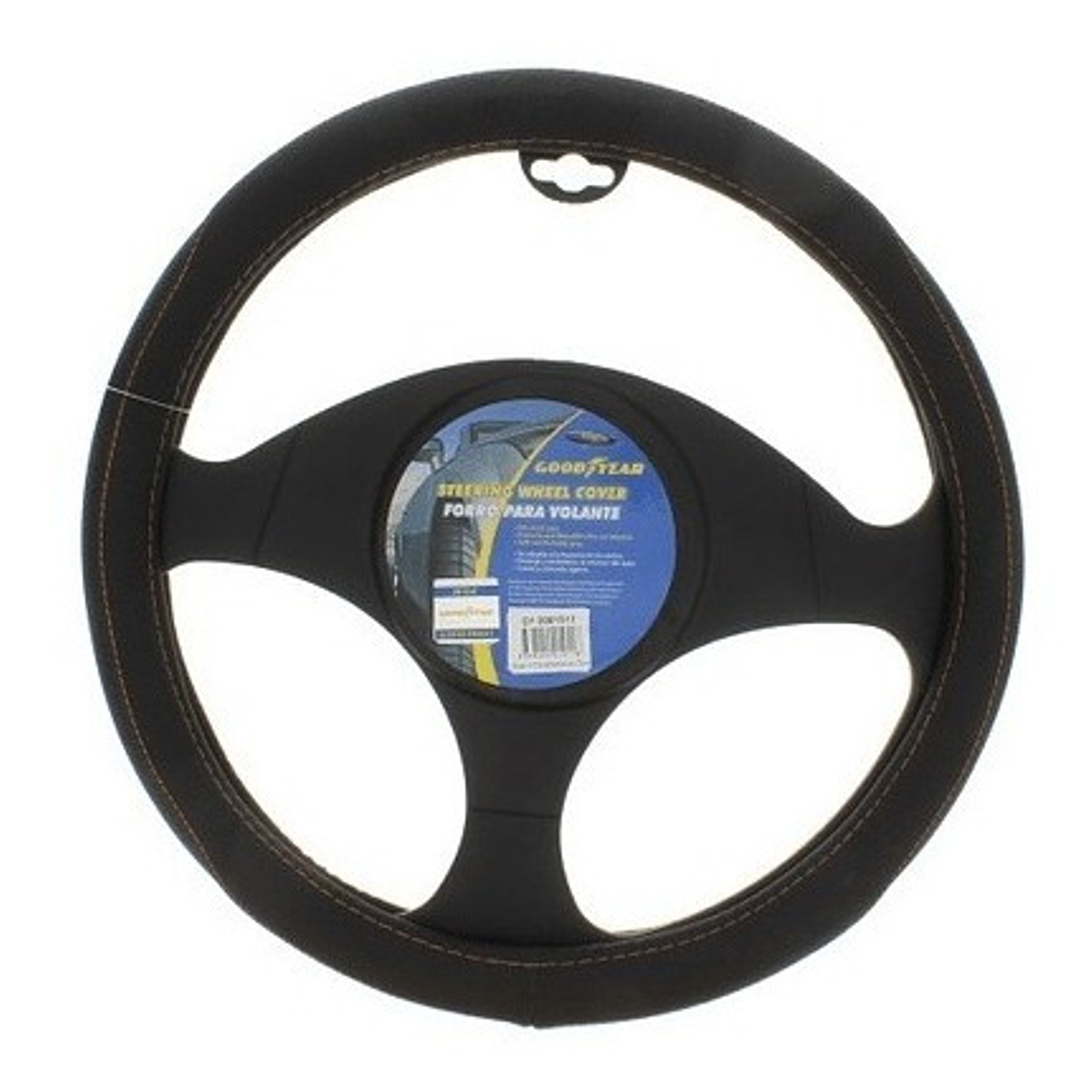 Forro Para Timón De Auto Negro Líneas Amarillas