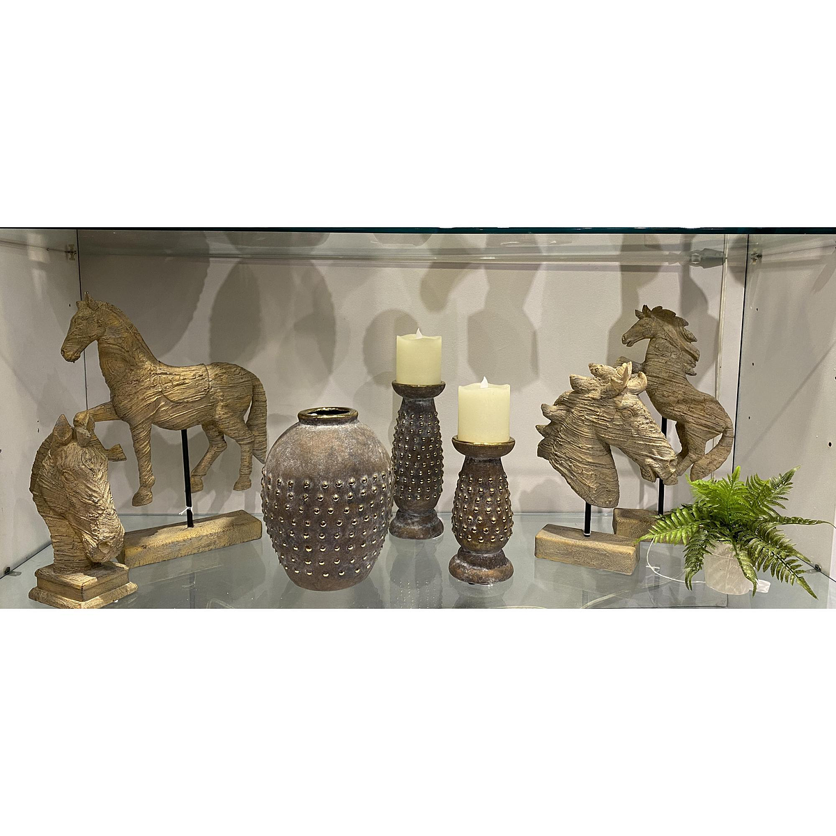 Planta Filicopsida Verde Con Pote Blanco X 21 Cm