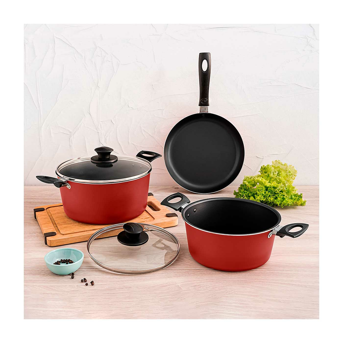 Batería De Cocina Antiadherente 5 Piezas Just Cook