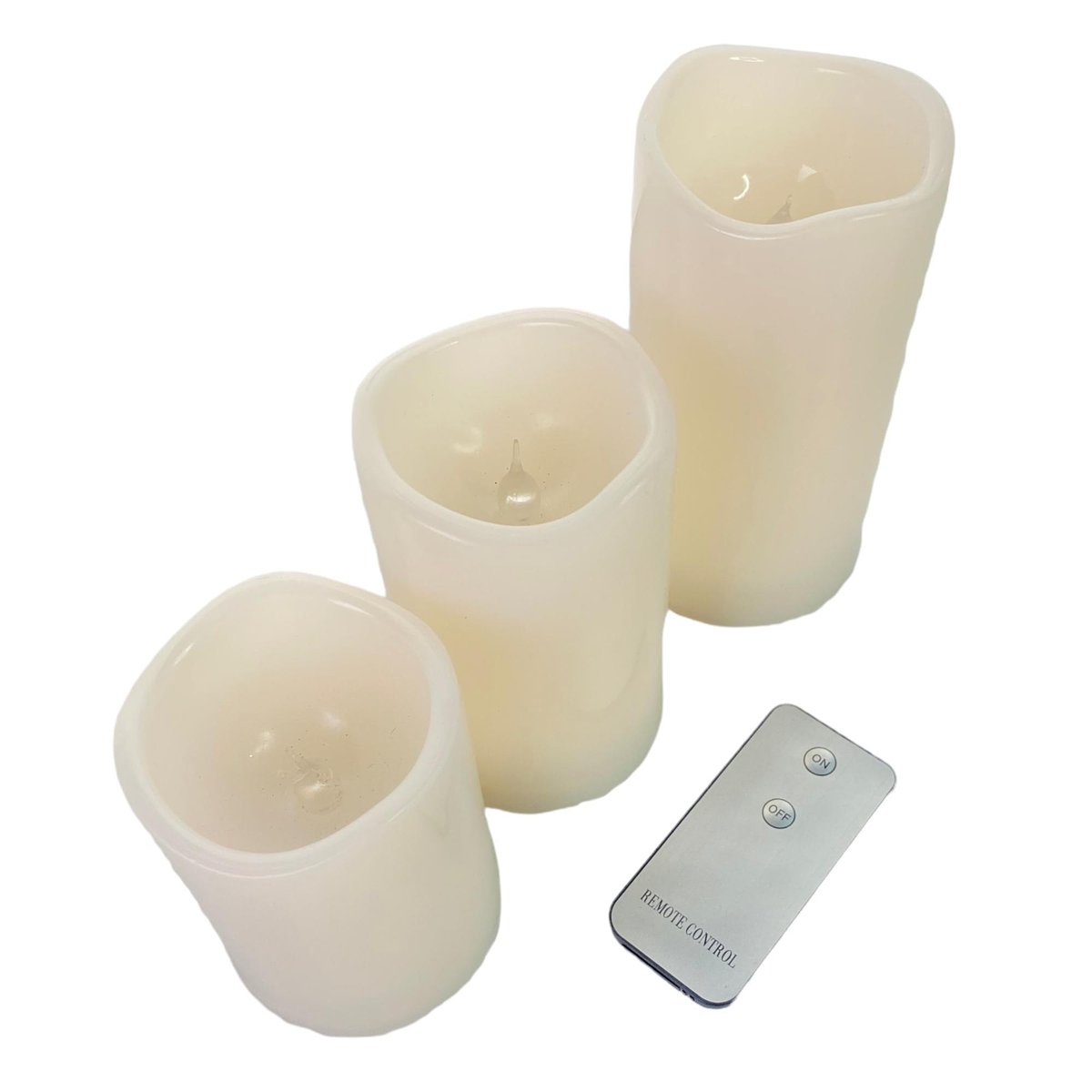 Velas Con Luz Led Blanca X 3 Piezas + Control Remoto