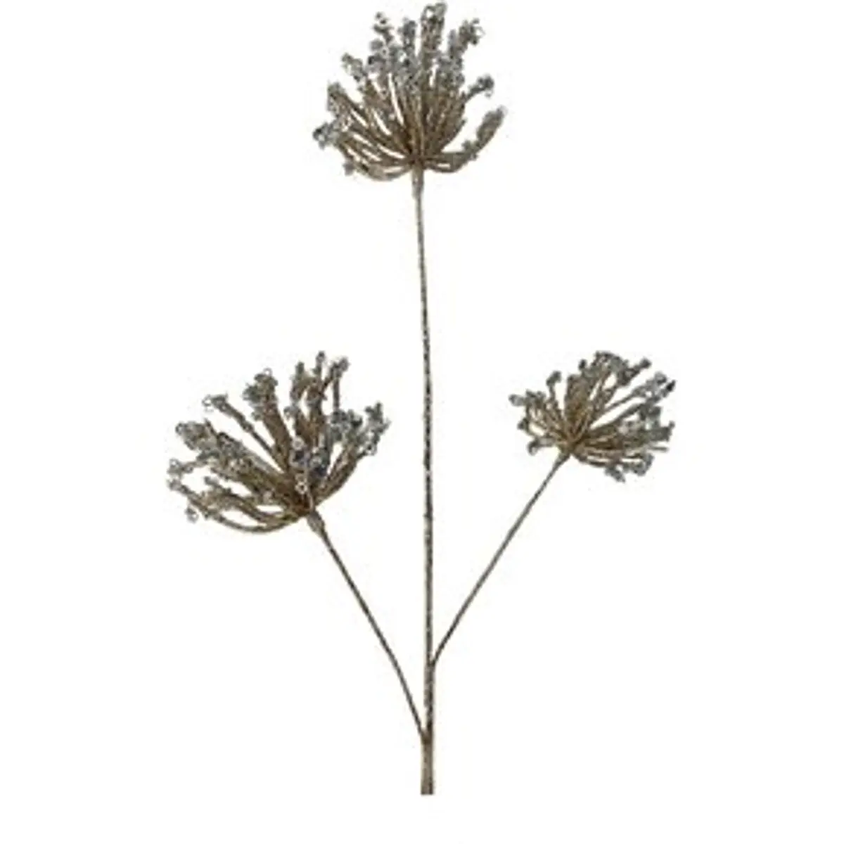 Rama Decorativa Flores Con Arandelas Plateadas Y Doradas