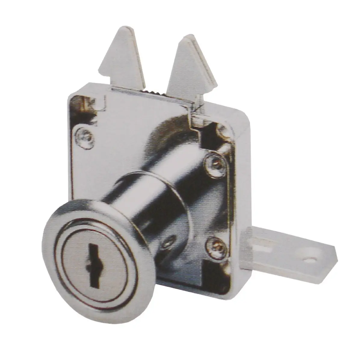 Chapa Para Mueble De 2 Uñas Cromo