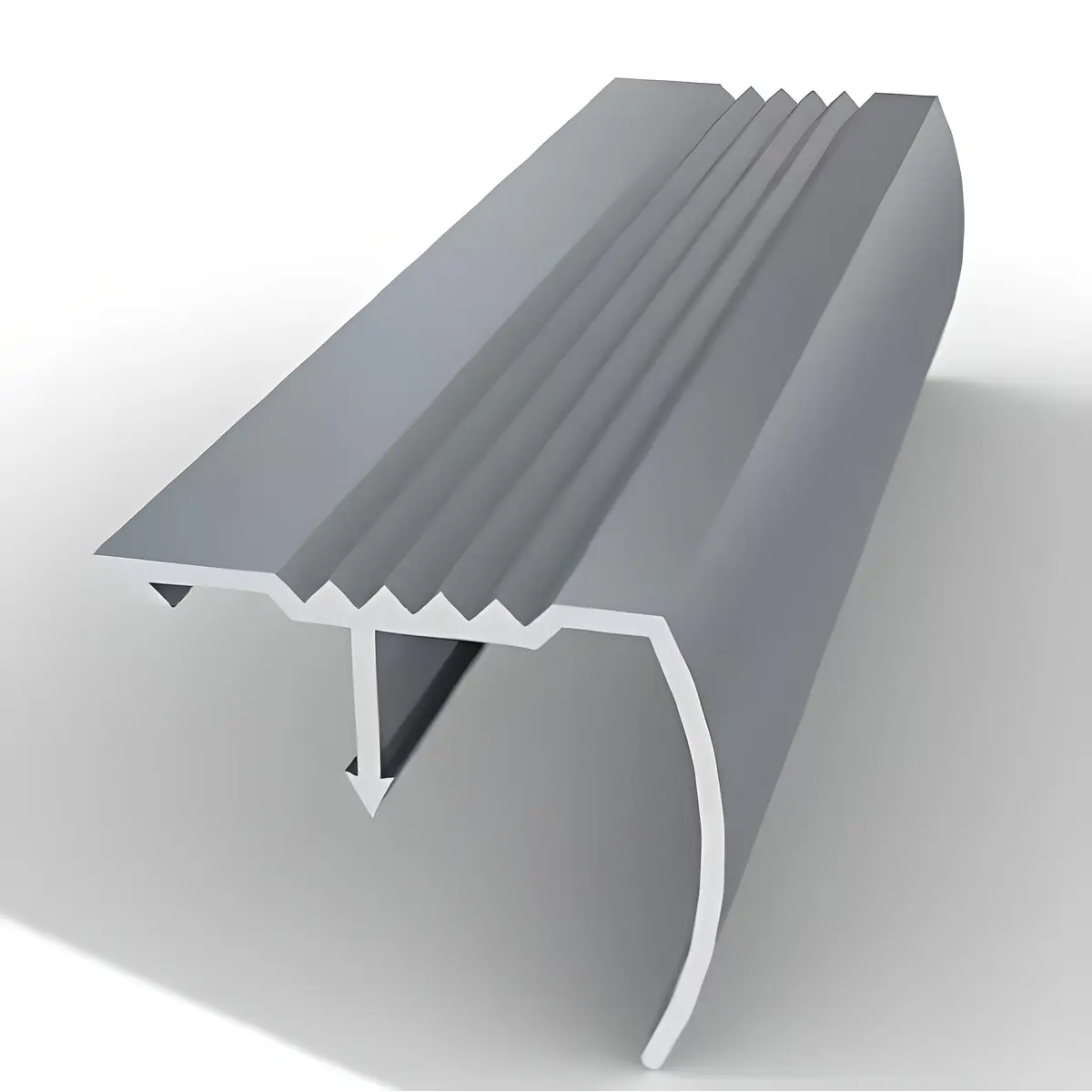 Protector De Escalera En Aluminio Crudo 30mm X 6 Mt