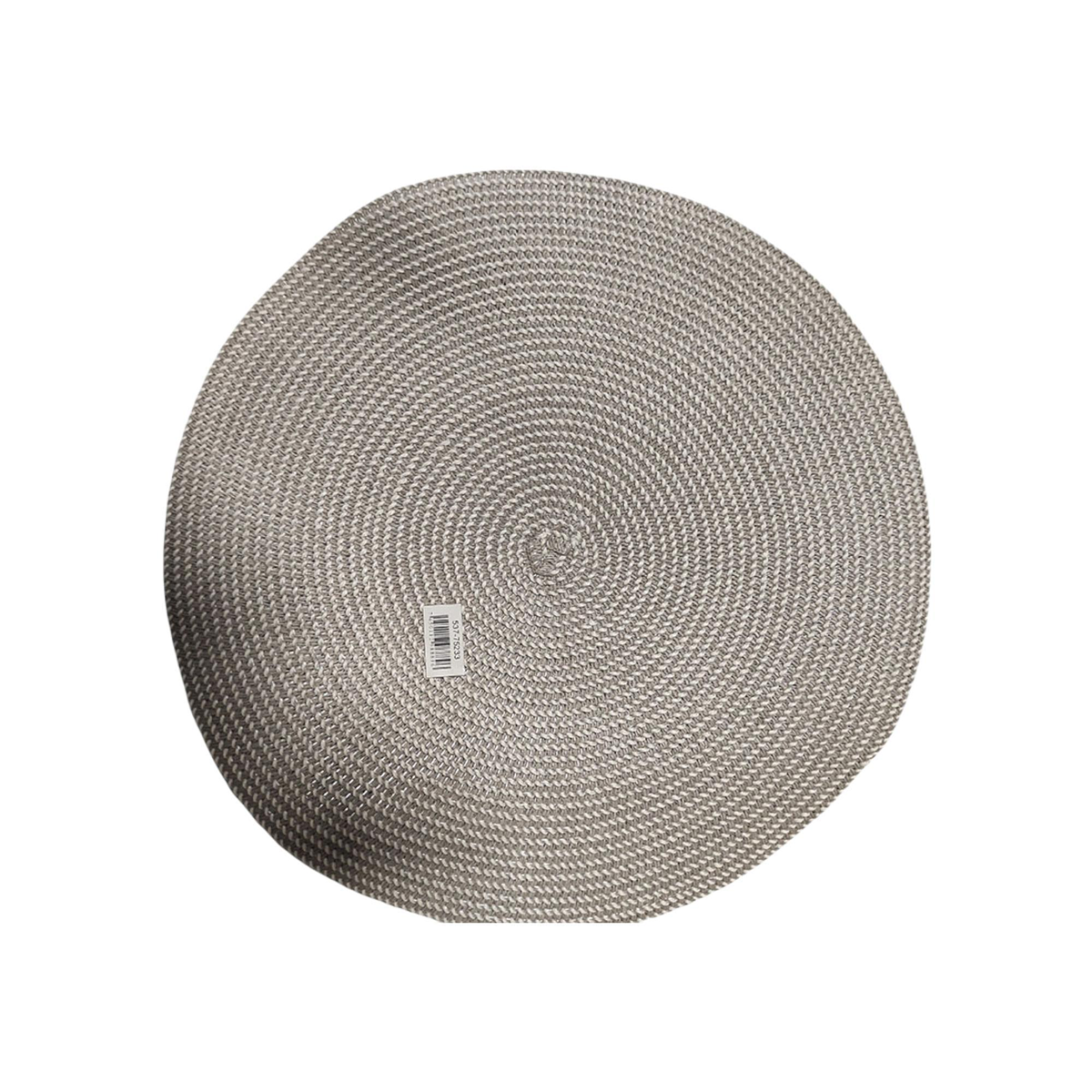 Individual Redondo Gris Con Tejido Blanco 38 X 38 X 0.1 Cm