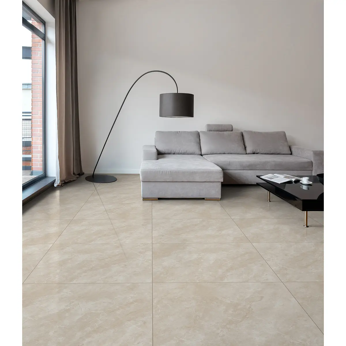 Piso Marmolizado Linares Beige Caras Diferenciadas 60 X 60