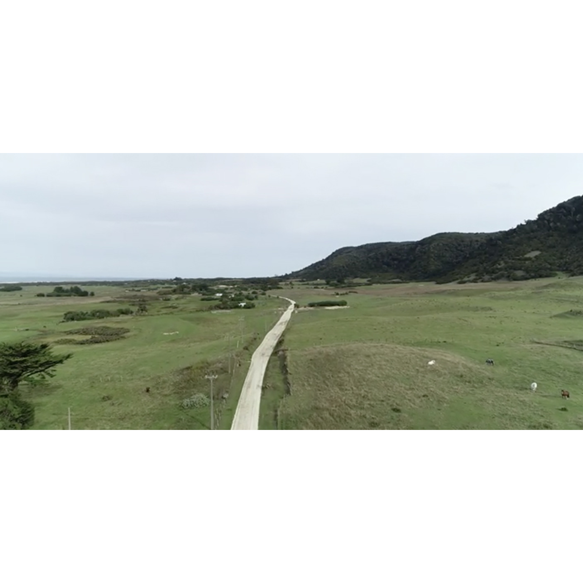 Video Aereo Isla Mocha, Camino poblado, Región del BioBío