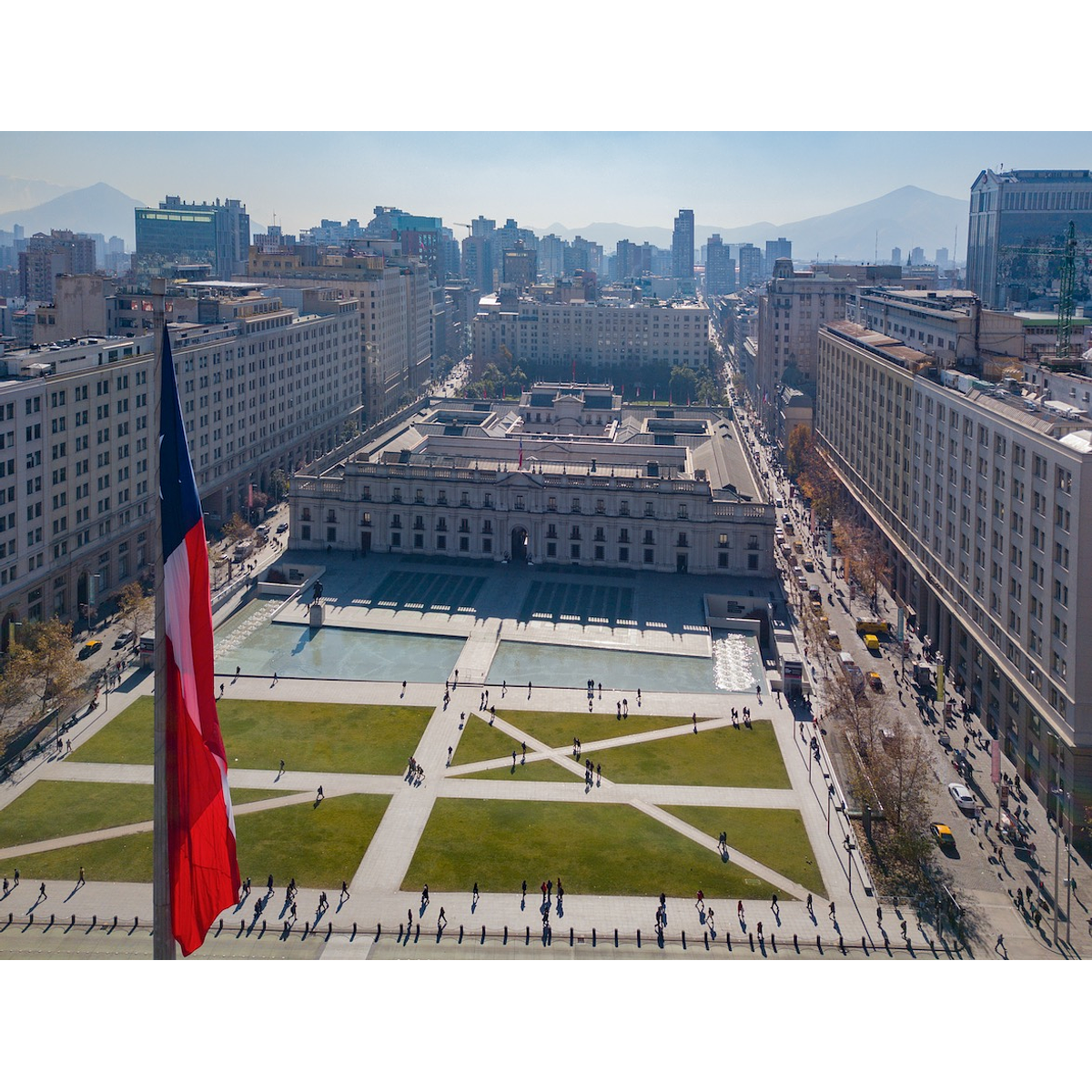 Foto aérea Palacio de La Moneda Chile - banco de imágenes