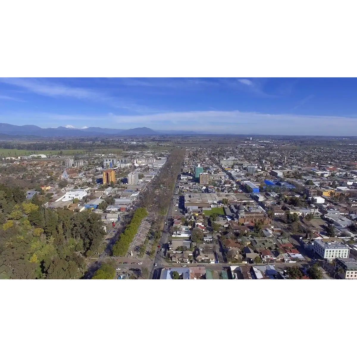 vista aérea alameda de Curicó - Chile