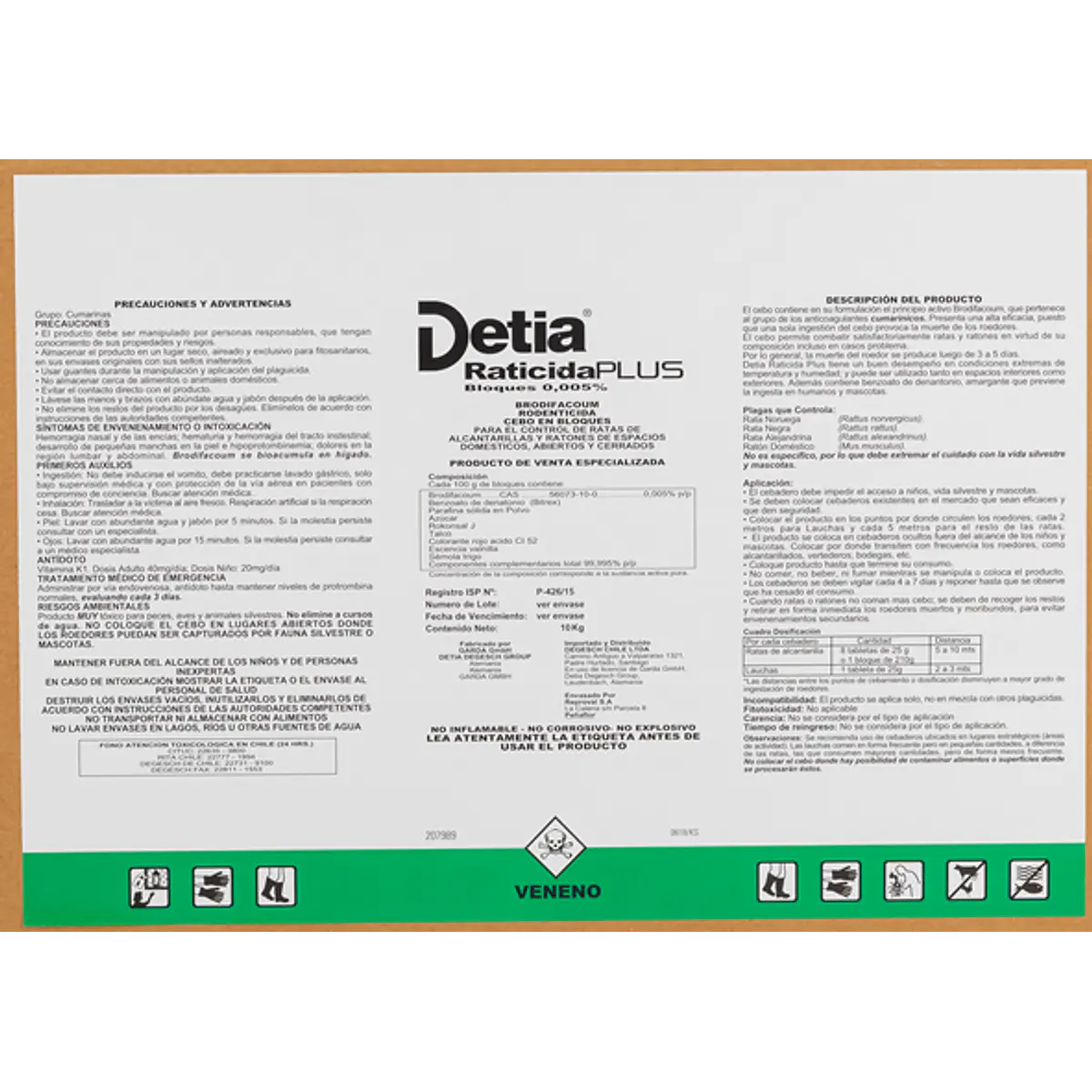 Raticida PLUS Detia 500g