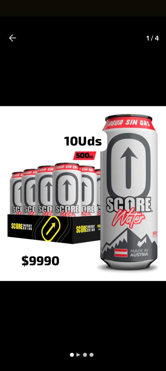 Agua en lata 500 cc score con o sin gas