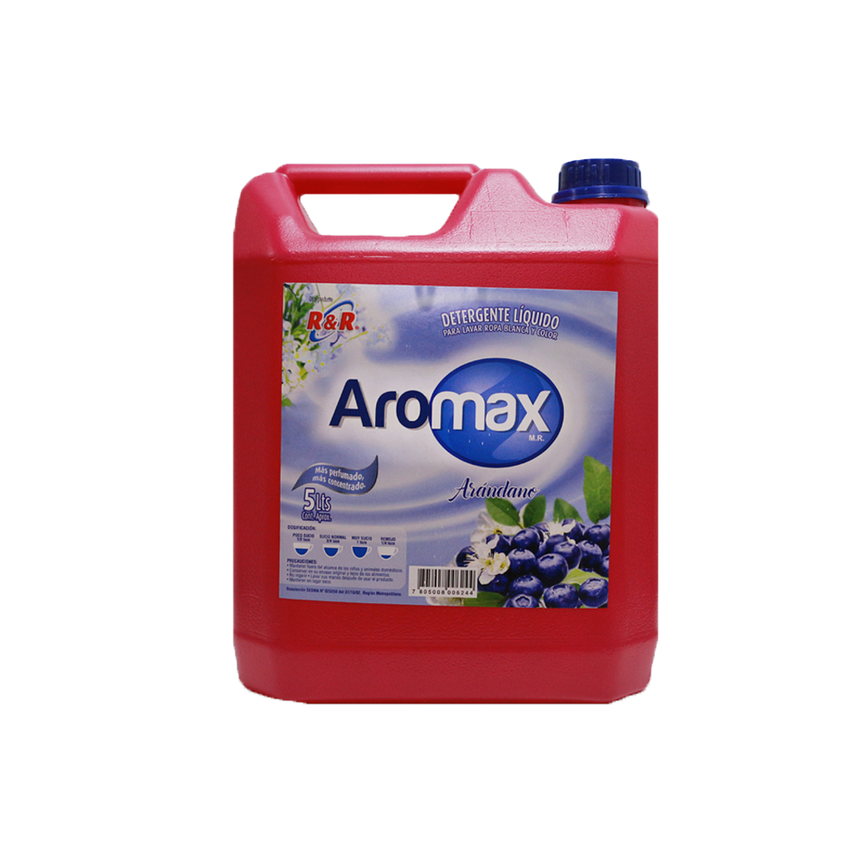 DETERGENTE LIQUIDO AROMAX AROMA ARANDANO 5 LT