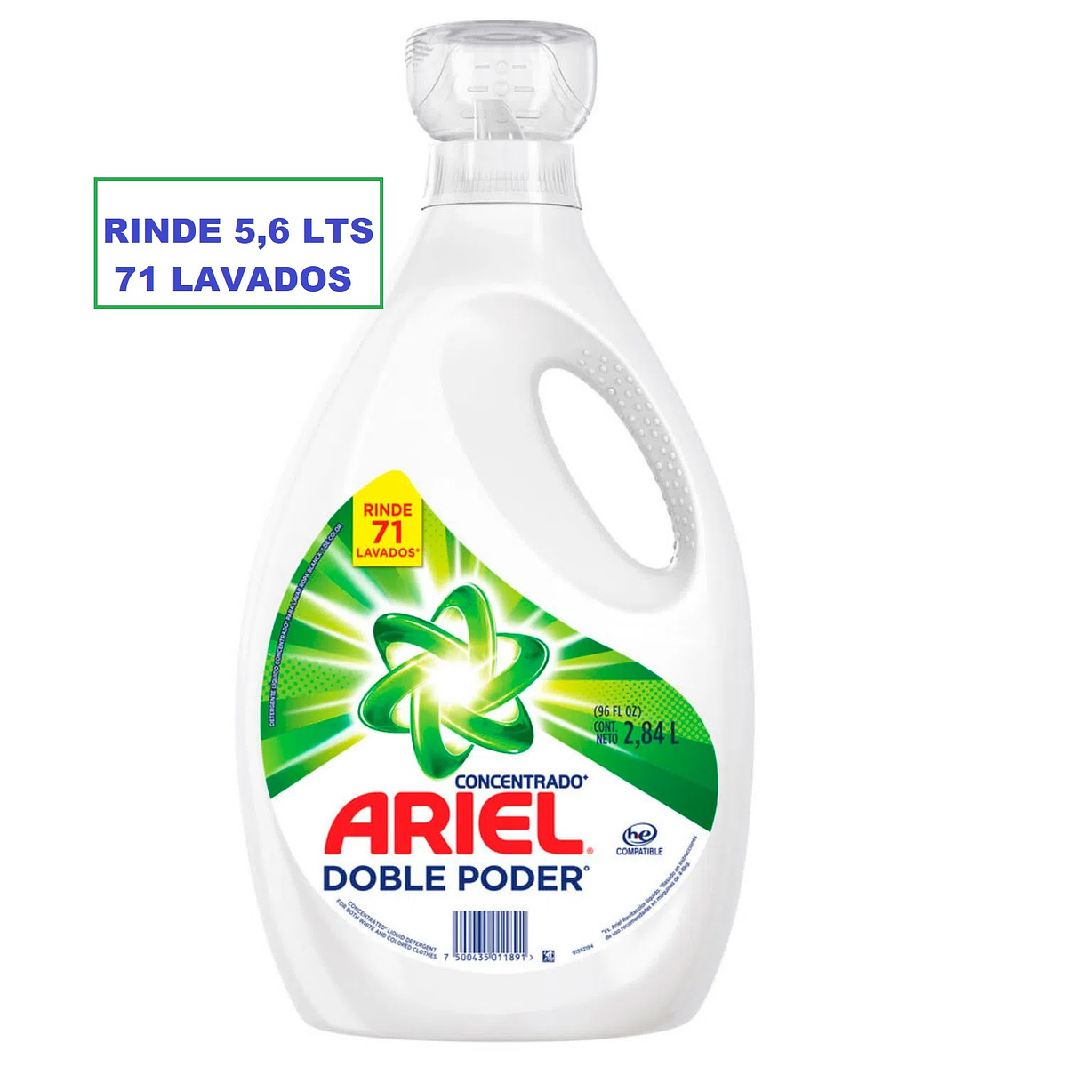 DETERGENTE LIQUIDO ARIEL DOBLE PODER 2.84 LT