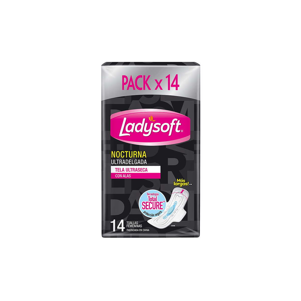TOALLAS FEMENINAS LADYSOFT NOCTURNA 14 UNIDADES