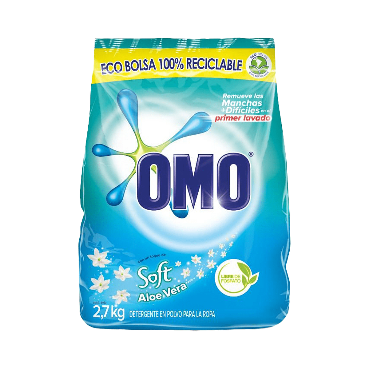 DETERGENTE EN POLVO OMO CON SOFT & ALOE VERA 2.7 KILOS