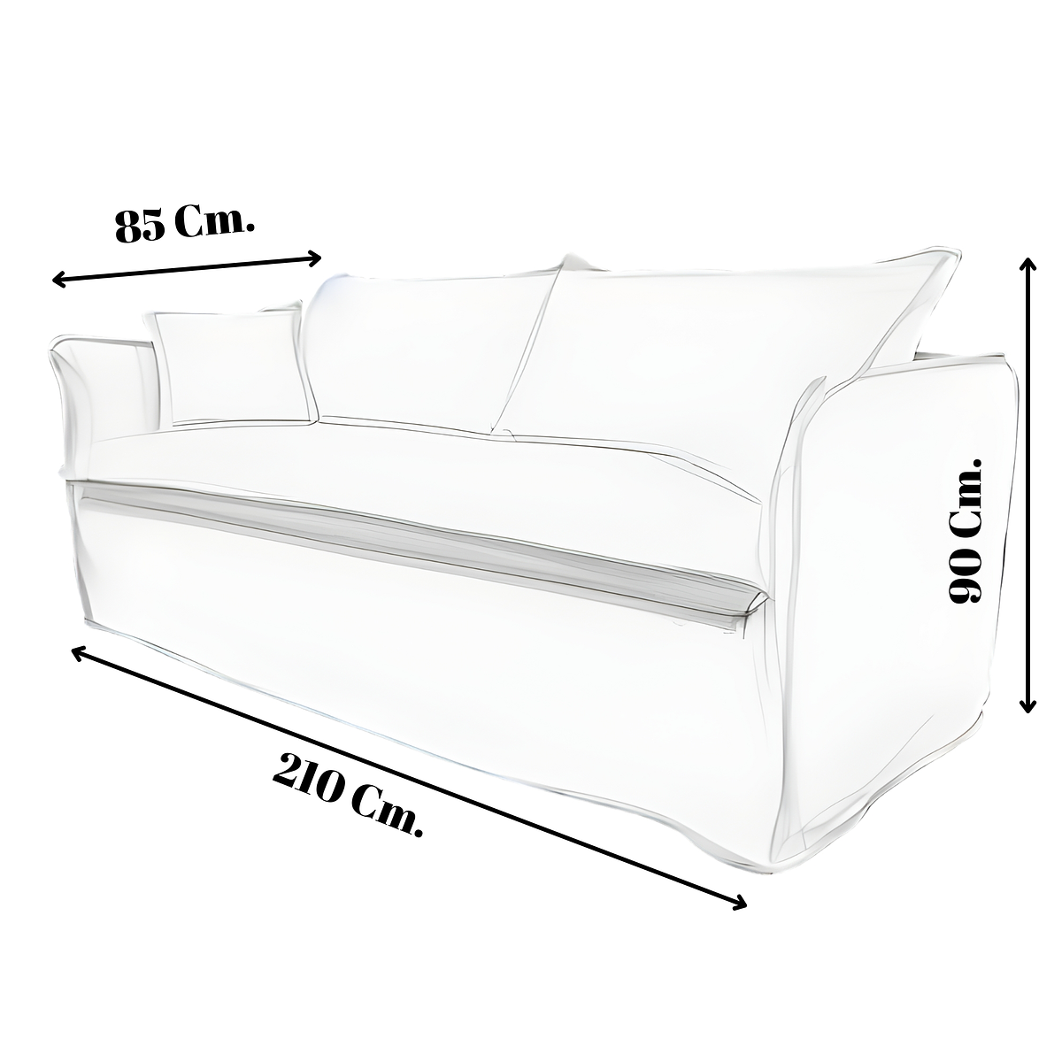 Sofá escandinavo modelo Capri, desenfundable