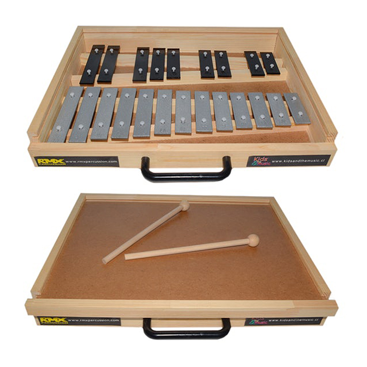 Metálofono 22 Notas Plateado