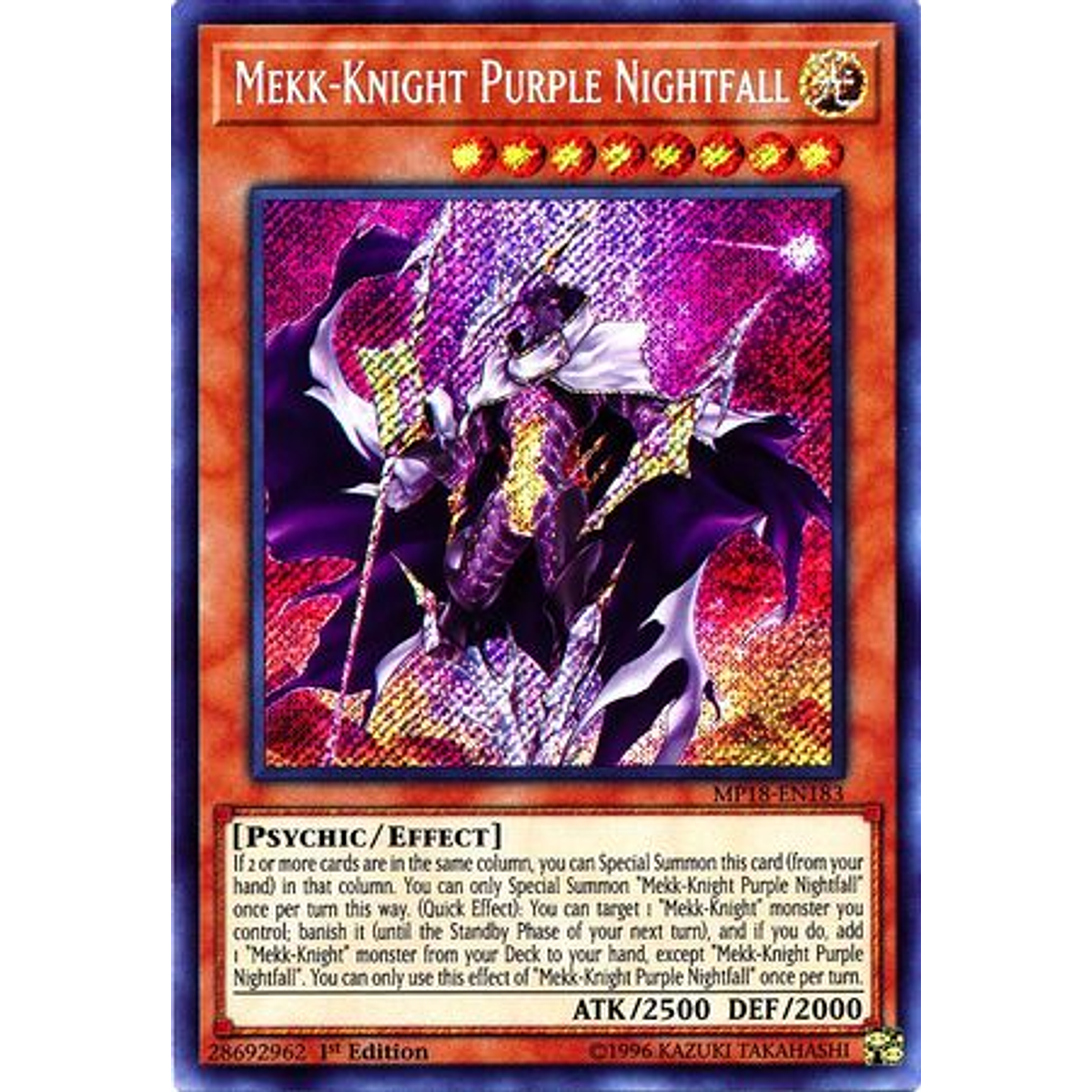 Mekk-Knight Purple Nightfall - MP18-EN183 - Secret Rare