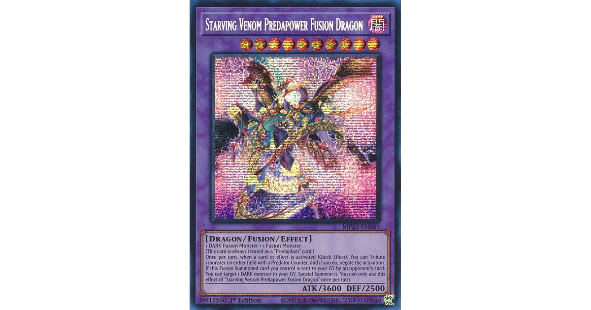 Starving Venom Predapower Fusion Dragon - MP23-EN081 - Prism