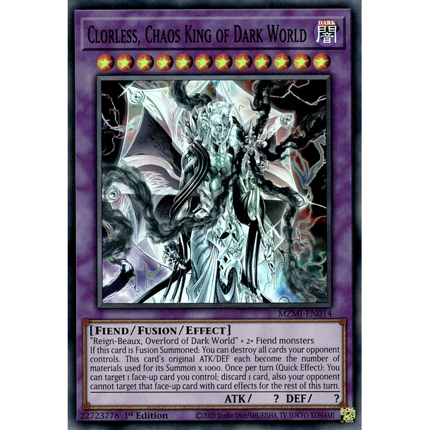 Clorless, Chaos King of Dark World - MZMI-EN014 - Super Rare