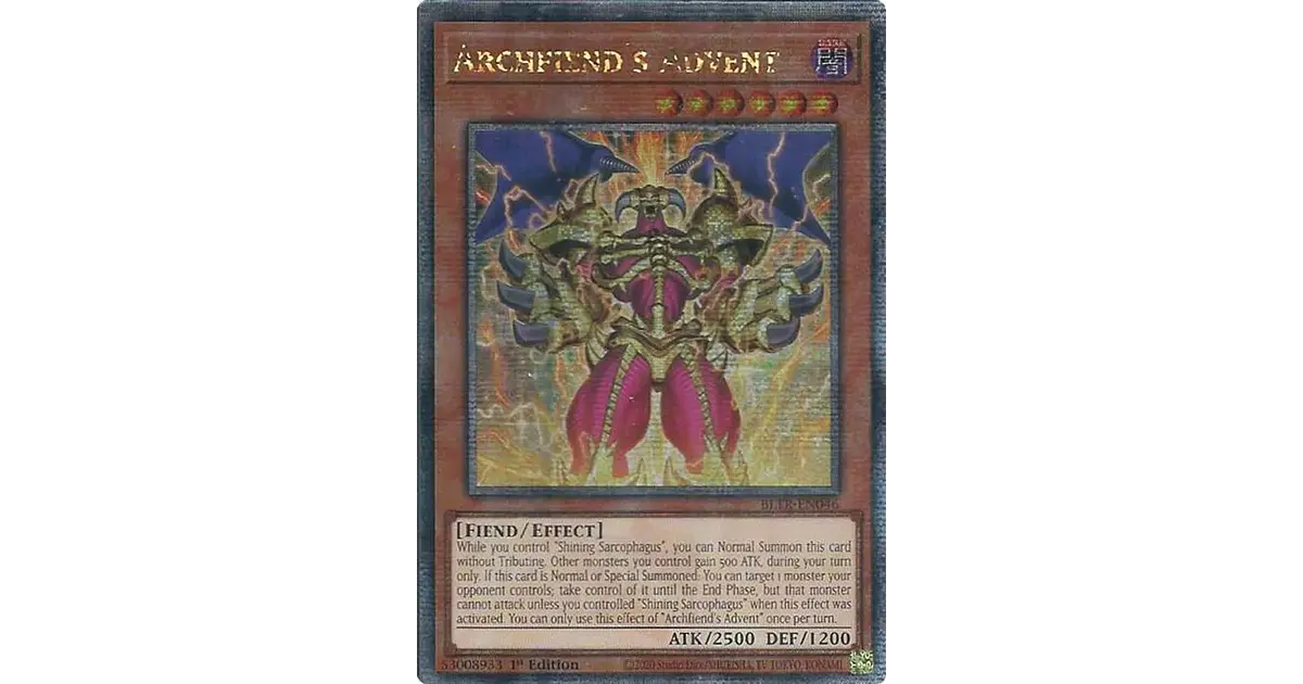 Archfiend's Advent - BLTR-EN046 - Quarter Century Secret Rar