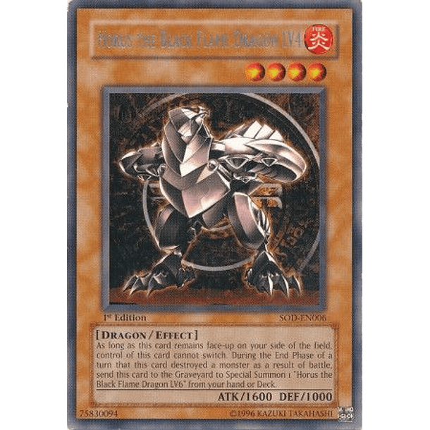 Horus the Black Flame Dragon LV4 - SOD-EN006 - Rare (espa...
